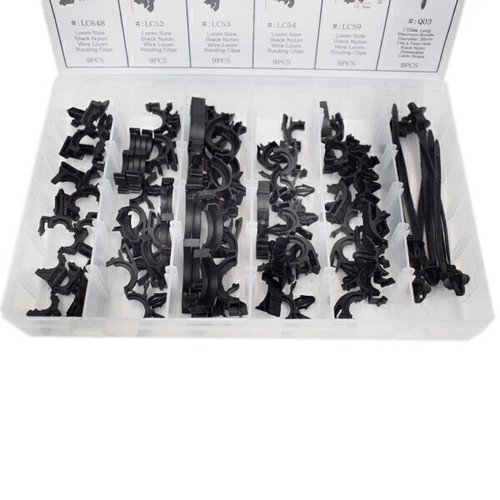 54PCS Auto Body Wiring Harness Fastener Routing Clips Convoluted Kit ...