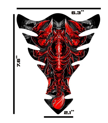 Dark Red Scorpion Motorcycle 3D Gel tank pad protector Tank Guard ...