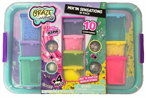 Craze Sensations 10 Compounds Pk Mixin Slime ASMR Canal Toys Mix 'N ...