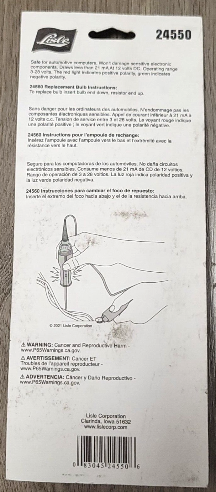 Lisle 12V Computer Safe Test Light/ Circuit Tester w/Red & Green ...