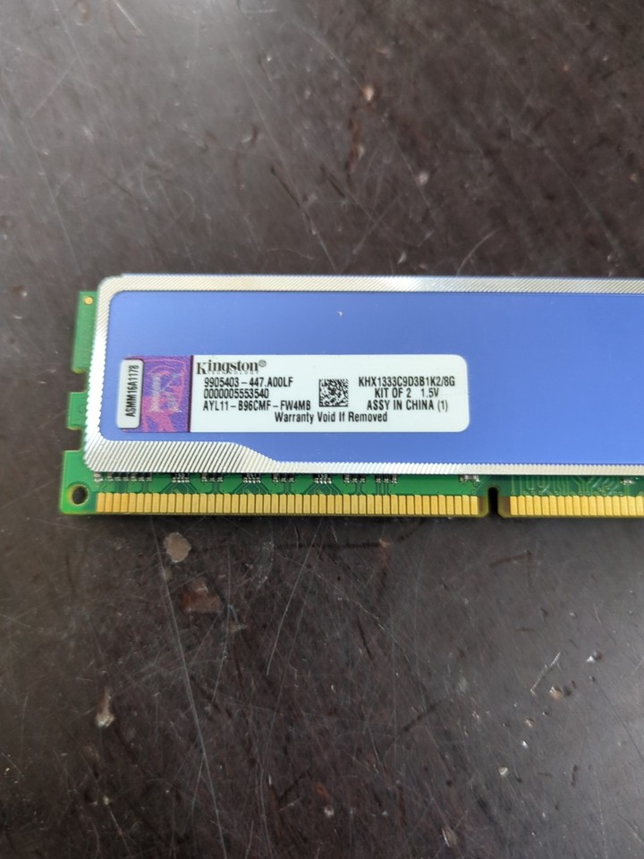 Kingston HyperX Blu 8GB (2X4GB) PC3-10600 DDR3-1333 DESKTOP HEATSINK ...