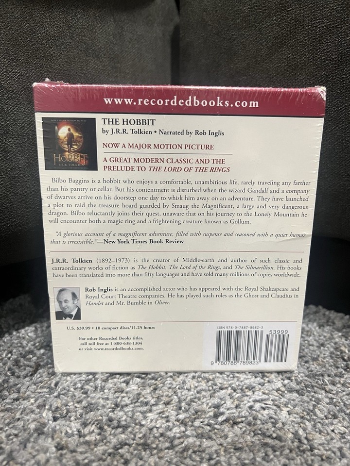 THE HOBBIT AUDIOBOOK 10 CDs JRR TOLKIEN NARRATED BY ROB INGLIS NEW ...