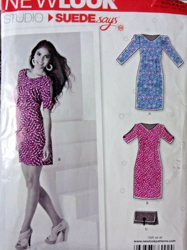 New Look 6092 Misses Short Dress & Purse/Clutch Sewing Pattern Size 4 ...
