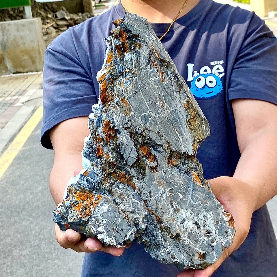 11.44LB sea patterned natural blue textured crystal, Chinese blue ...