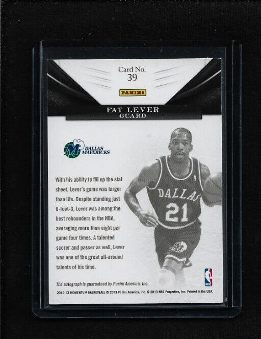 Lafayette "Fat" Lever 2012-13 Momentum MONUMENTAL MARKS Auto #/99 ...