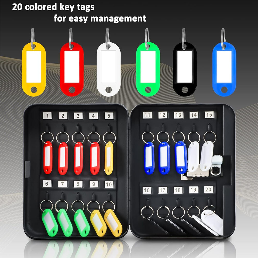 Combination Lock Metal Key Storage Cabinet 20 Tag Wall Mounted Security ...