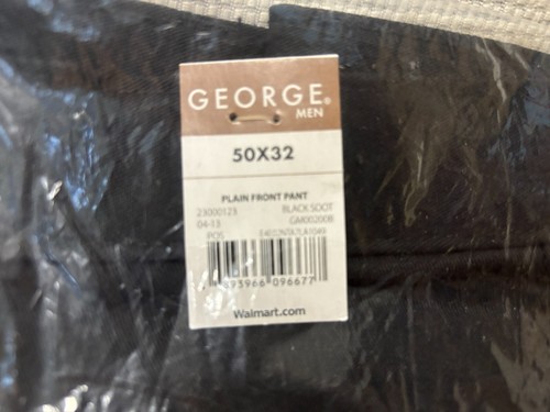 NIP George Black Men Pants Plain Front size 50 x 32 | eBay