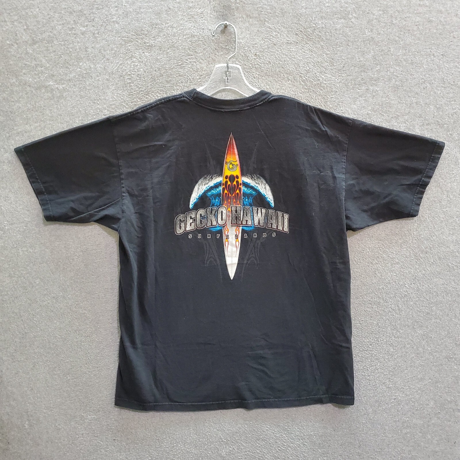 VINTAGE Gecko Hawaii Men T-Shirt XL Black Logo Graphic Surf Surfboard ...