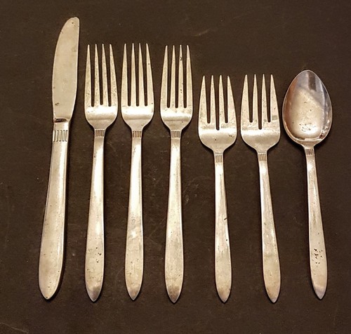 Japan Spoon Fork Knife LOT Stainless Steel Flatware Crimped Bar Band ...