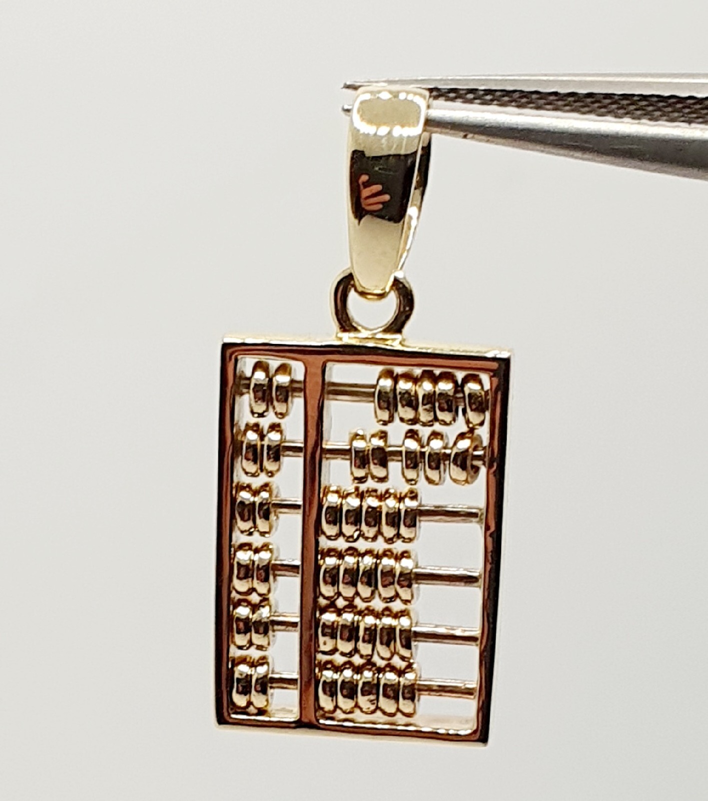 Big 9ct Abacus Moving Solid Yellow Gold Hallmarked Pendant Square Shape ...