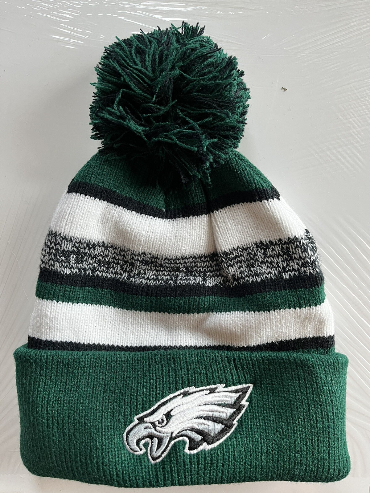 Philadelphia Eagles Embroidered LOGO FLEECE Lined Heavy Knit Tassel Hat ...