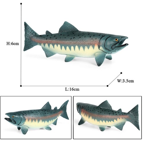 16cm Oncorhynchus Keta Fish PVC Toy Chum Salmon Fish Sea Animal Figure ...