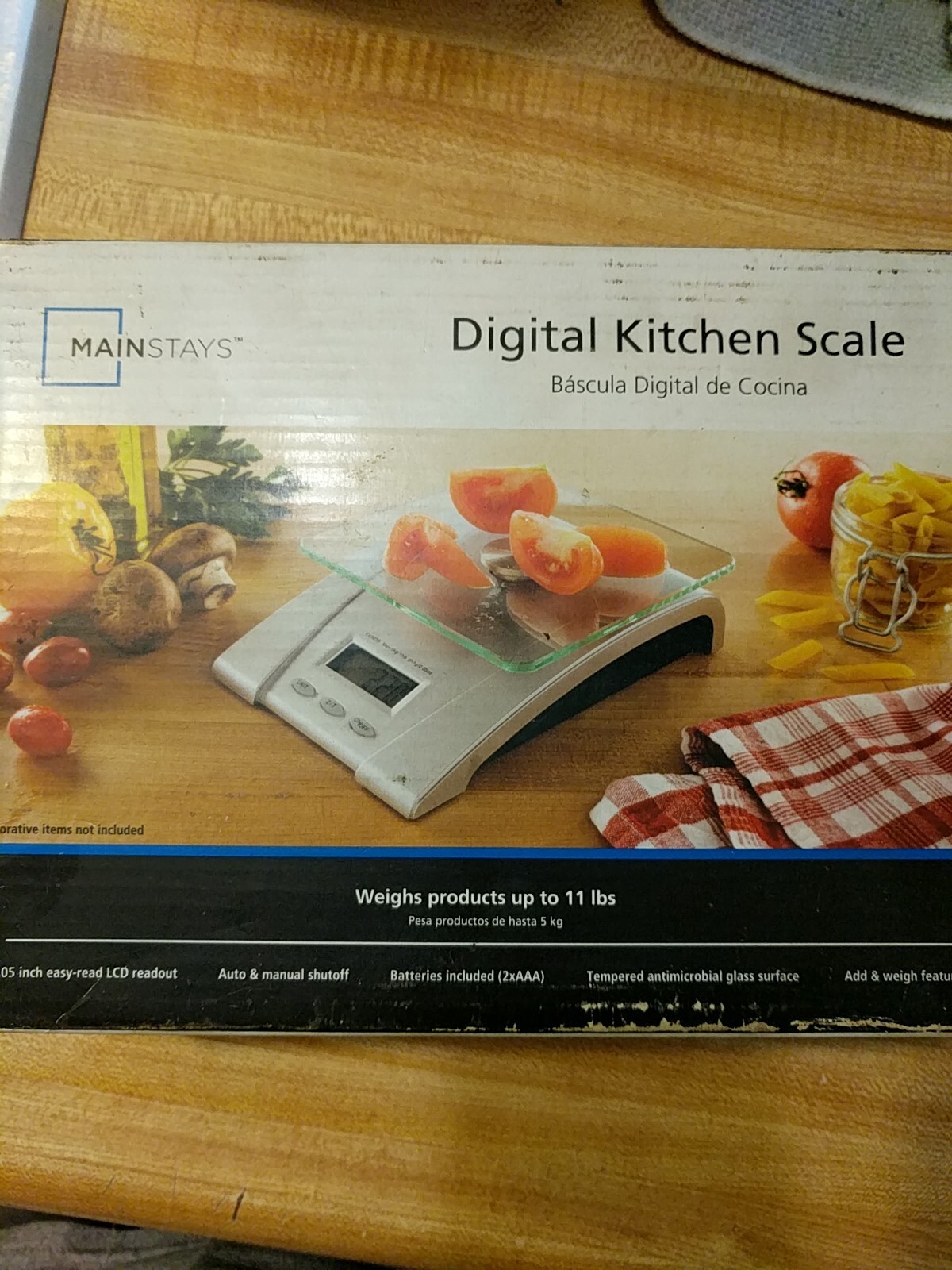 MAINSTAYS Tempered Antimicrobial Glass Battery Digital Precision ...