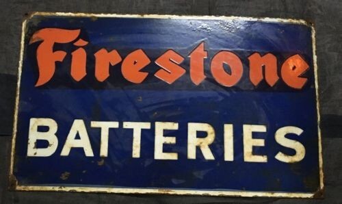 PORCELAIN FIRESTONE ENAMEL SIGN 36X20 INCHES | eBay Australia