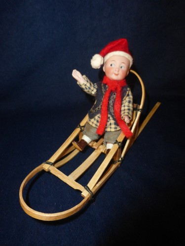 Antique German Kestner Googly Boy Doll On Wood Bobsled 4 1/4" SALE | eBay