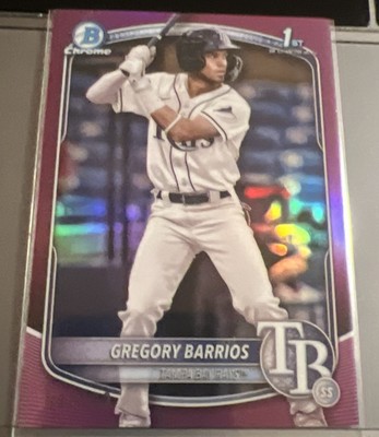 2025 Bowman Gregory Barrios Chrome Purple Refractor 094/199 #BCP-7 Rays | eBay