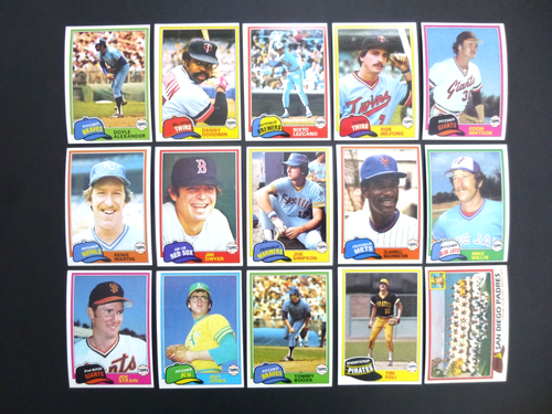 1981 Topps Baseball Lot of 15 Common Cards, Near Mint-Mint | eBay