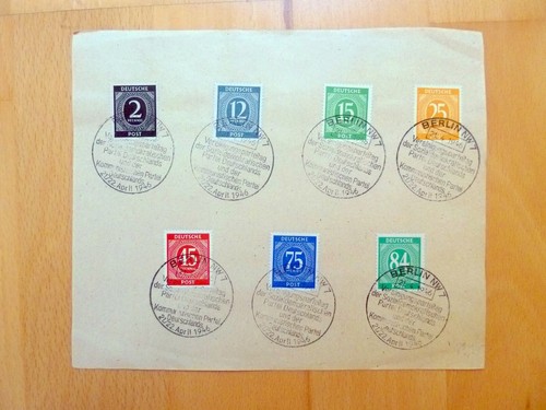 BERLIN 1946 - Beleg mit Sonderstempel "VEREINIGUNGSPARTEITAG SPD & KPD ...