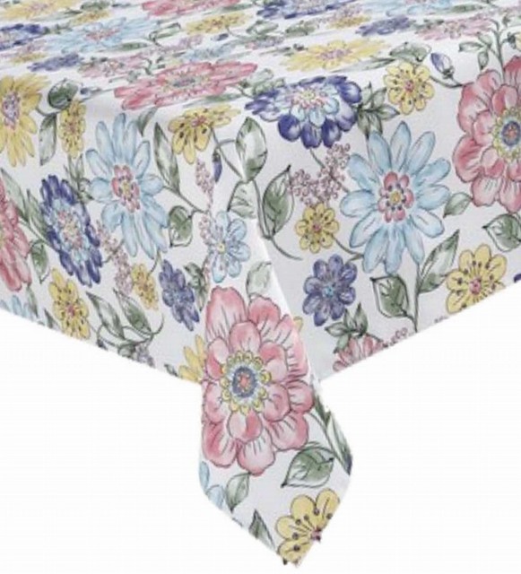 Celebrate Together Cottage Floral Tablecloth Big Flower Print Fabric 70 ...