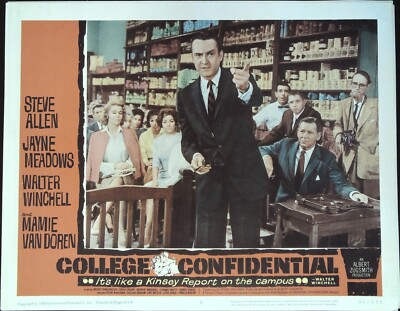 College Confidential Lobby Card #8 Steve Allen, Walter Winchell! | eBay