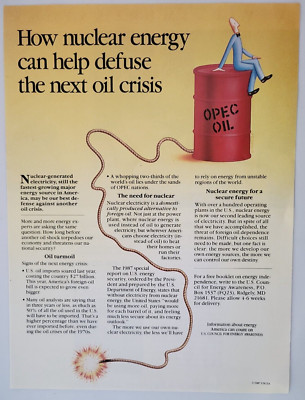 Nuclear Power Prevent Future Foreign Oil Crisis New Yorker Ad 1987 ...