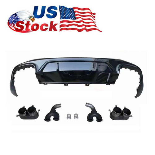 For Audi Q5 S-line SQ5 2018-2021 Rear Diffuser With Tailpipe Exhaust ...