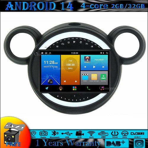 9"Android 14 Head Unit DAB GPS SAT Navi Carplay for BMW Mini Paceman ...