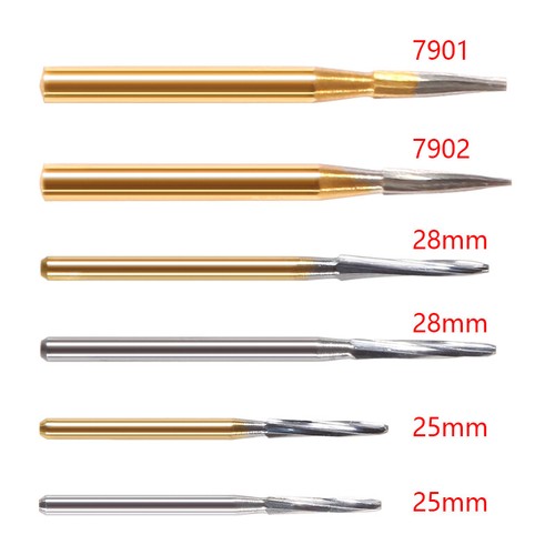 Dental Gold Tungsten Carbide Burs Trimming & Finishing 7901/7902/G ...