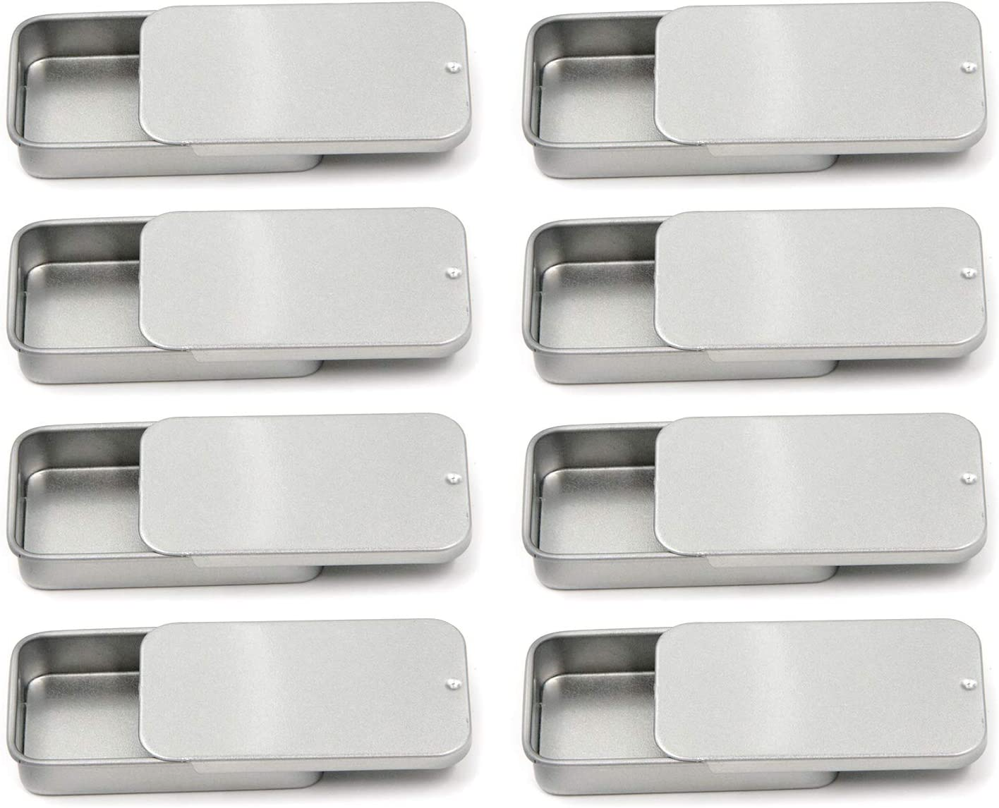 MY MIRONEY 2.4" X 1.3" X 0.5" Metal Slide Top Tin Containers for ...