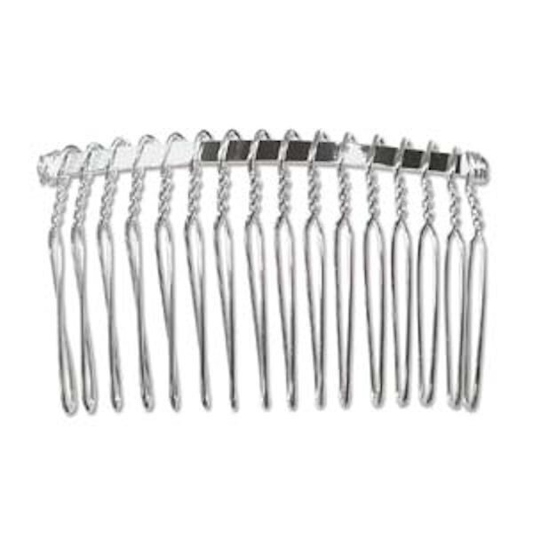 12 Silver Plated Wire 60x35mm Hair Comb Ready to Wear OR Wrap with ...