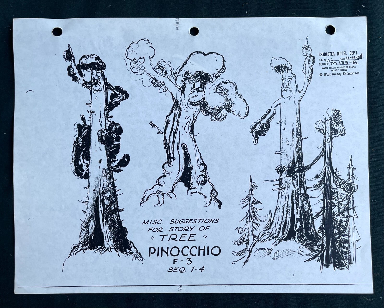 PINOCCHIO 1938 CONCEPT ART Disney Animation STORY OF THE TREE Photo ...