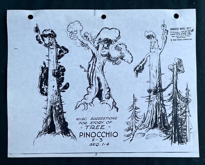 PINOCCHIO 1938 CONCEPT ART Disney Animation STORY OF THE TREE Photo ...