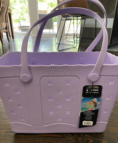 NEW Hurley Surf & Enjoy Lavender Beach Tote Plastic Waterproof 19 X 9.4 ...