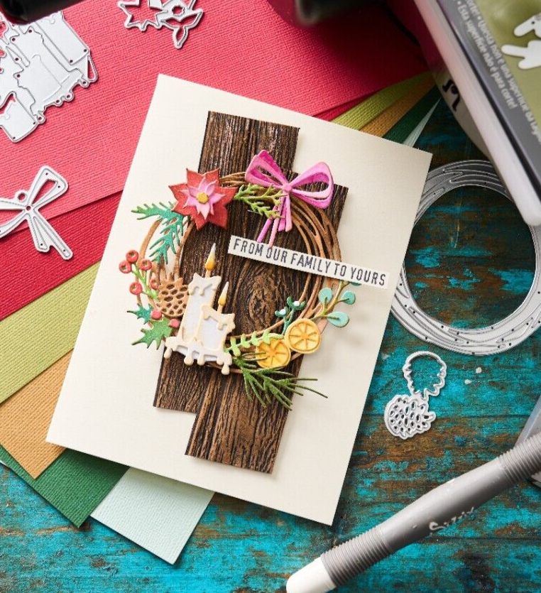 Tim Holtz "VAULT, FESTIVE WREATH" Sizzix Thinlits Dies 666715 Holiday ...