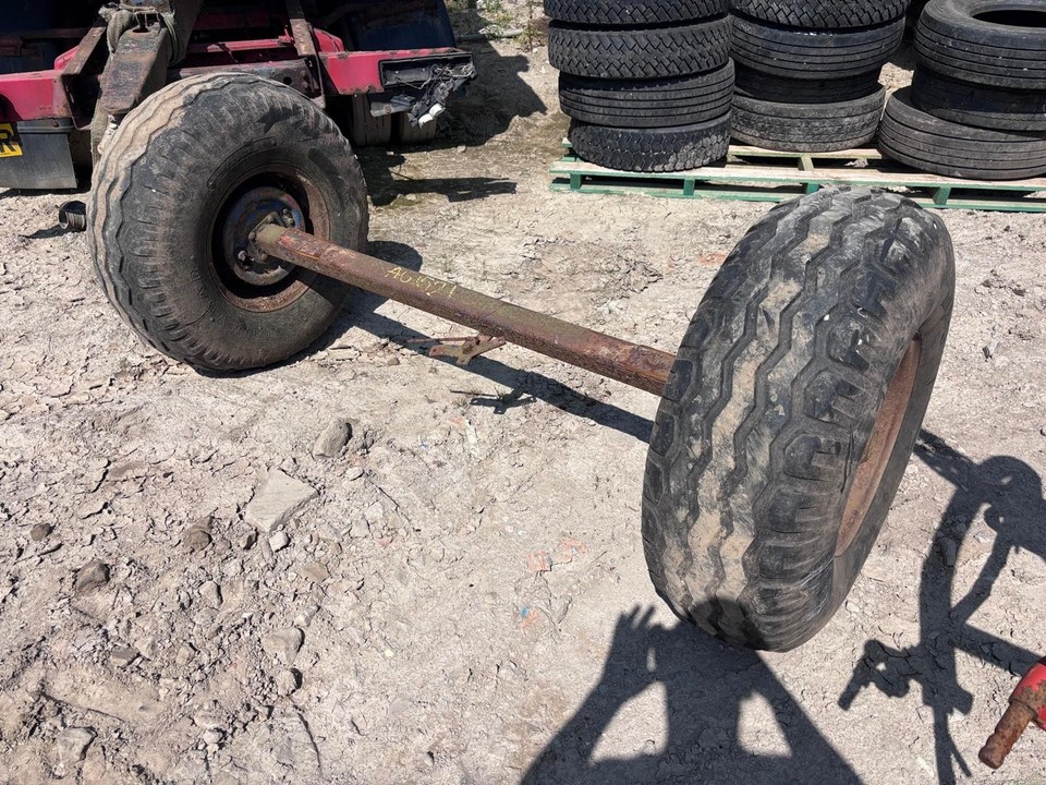 FARM TRAILER AXLE 6 STUD WHEELS AND TYRES SUIT TRACTOR TIPPING TRAILER ...