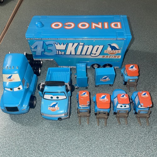 Disney Pixar Cars Diecast Dinoco Pit Crew Chief Pitties Hauler 1:55 ...