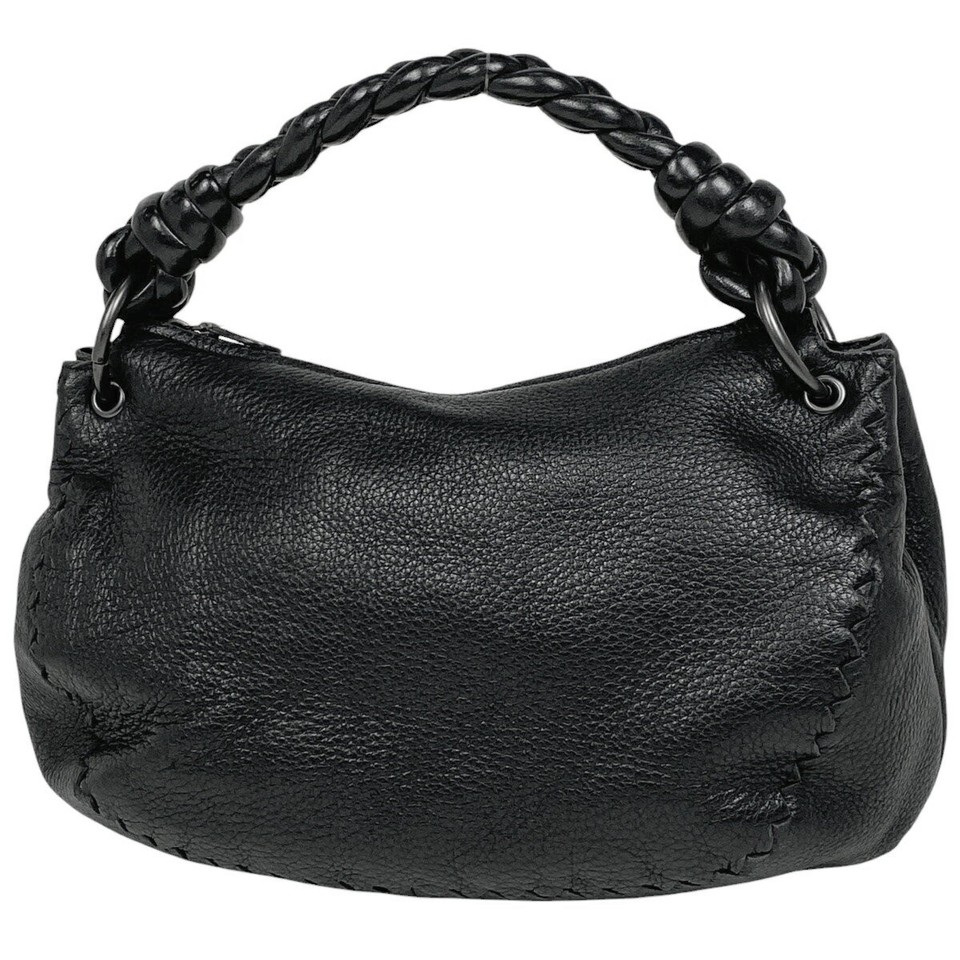 BOTTEGA VENETA 179188 Design Handbag One Shoulder Black Leather #BS2277 ...