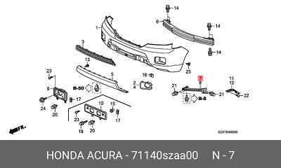 Genuine OE Bracket Bumper 71140SZAA00 for Honda 71140-SZAA00 | eBay
