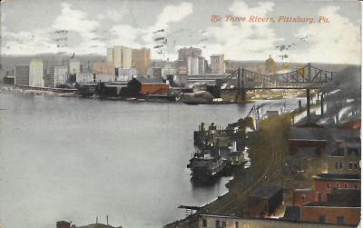The Three Rivers Pittsburgh PA vintage postcard used 1916 | eBay