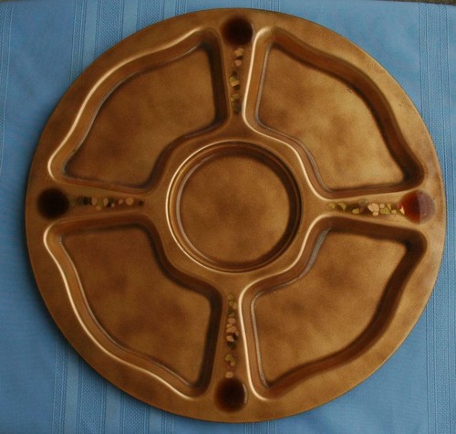 Beautiful Mid Century Enamel on Copper Bovano Large 16" Hors' D'Oeuvres ...