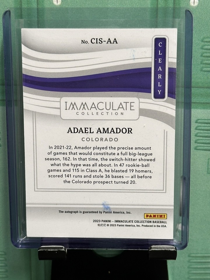 2023 Panini Immaculate ADAEL AMADOR Clearly Signatures Prospect Auto # ...