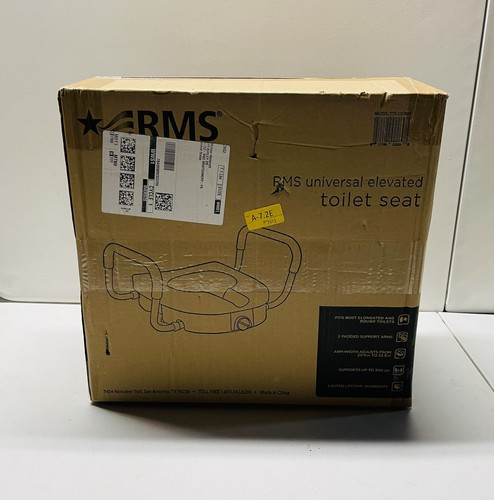 RMS TSR-500 Raised Toilet Seat 5” Elevated Riser with Adjustable Padded ...