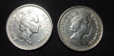 2 (Two) Great Britain 1990 5 Pence Copper nickel Coin | eBay