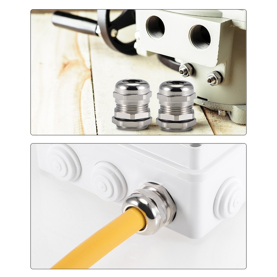 PG9 Cable Gland 4mm-8mm Wire Hole Waterproof Metal Locknut with Washer ...