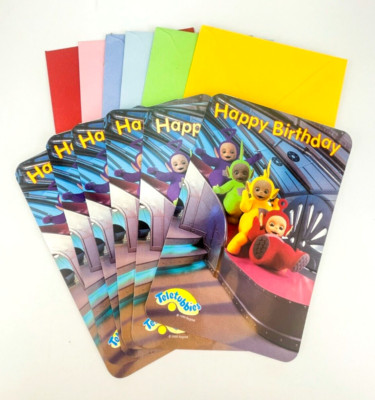 Vintage 90s Teletubbies Happy Birthday Cards Lot of 6 Color Picture Cut ...