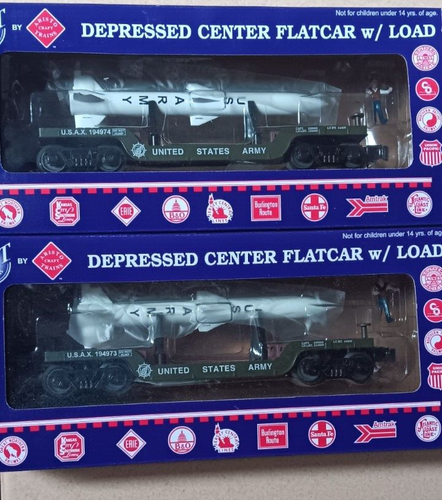 RMT 2009 US ARMY SET (Two) DEPRESSED CENTER FLATCARS #194974 & 194973 ...