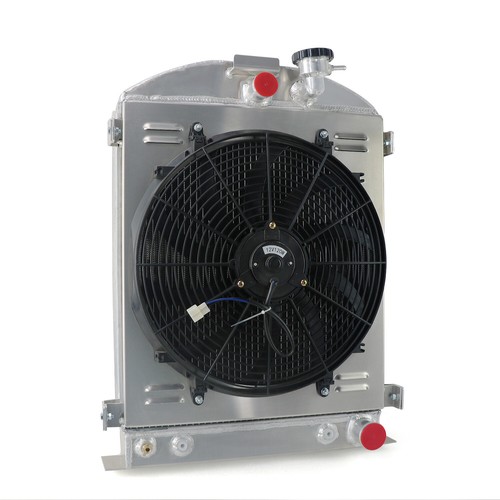 3-CORE ALUMINUM RADIATOR SHROUD FAN FITS 1933-1934 FORD CHEVY-V8-ENGINE ...