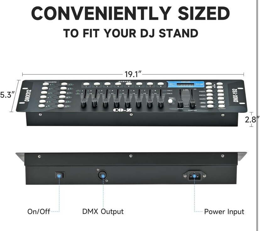 CO-Z 192 DMX 512 Stage DJ Light Controller Lighting Mixer Board Console ...