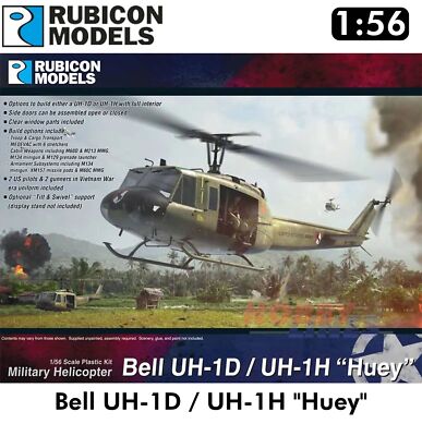 Bell UH-1D UH-1H Huey US Army Military Helicopter 1:56 Rubicon Models ...