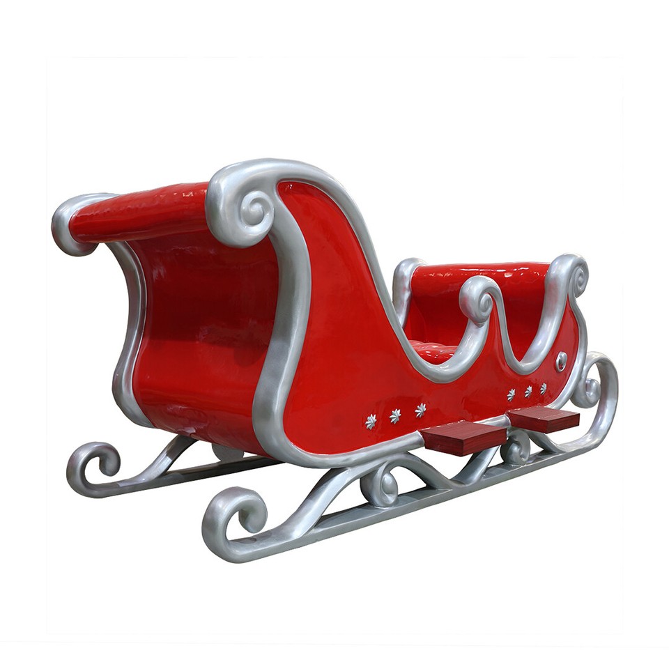 Large Santa Sleigh 4 Seater 10 FT Indoor Outdoor Christmas Decor Red ...